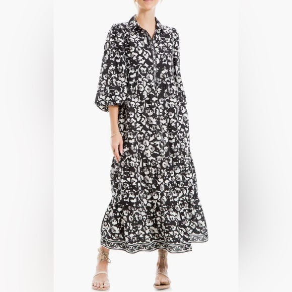 Max Studio | Dresses | Max Studio Crepe Tiered Maxi Dress M | Poshmark